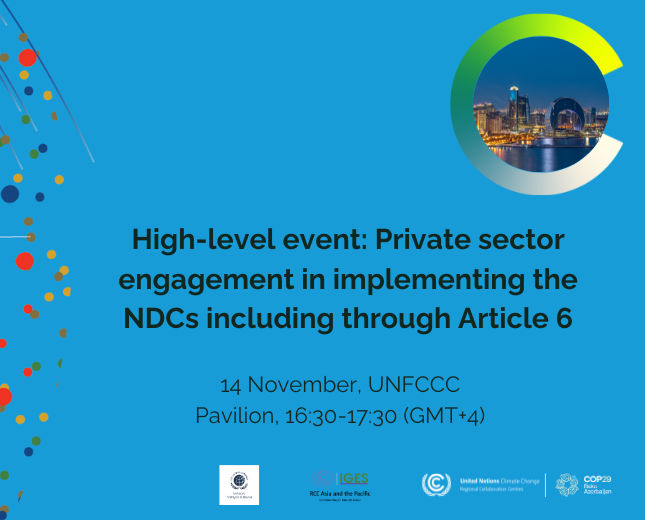 High‐level event: Private sector engagement in implementing the NDCs ...
